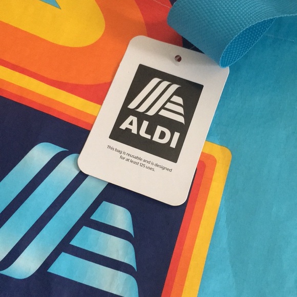 Aldi | Bags | Aldi Large Retro Rainbow Design Large Reusable Shopping ...